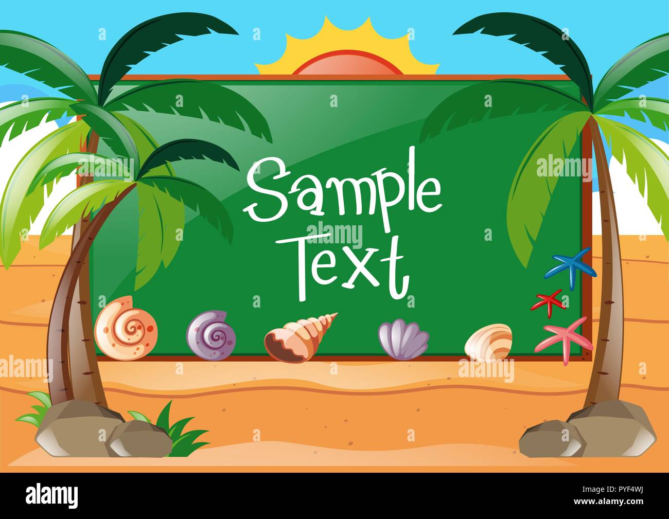 Frame design with beach theme illustration Stock Vector Image & Art - Alamy