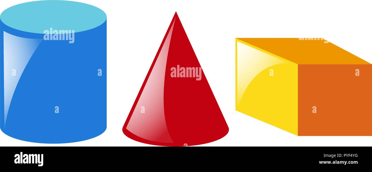 Geometric shapes in three colors illustration Stock Vector Image & Art ...