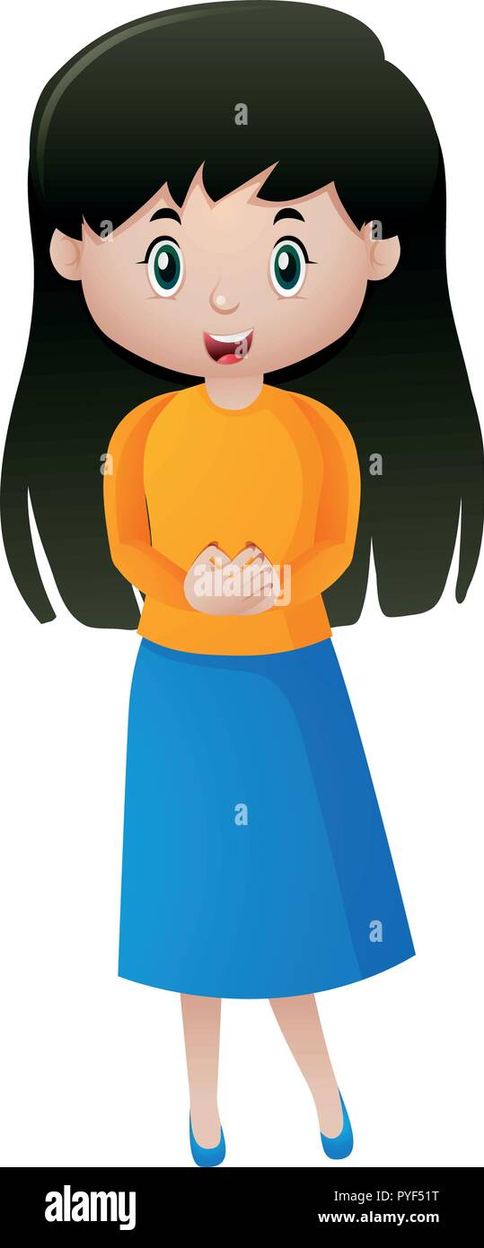 Woman in yellow shirt Stock Vector Images - Alamy