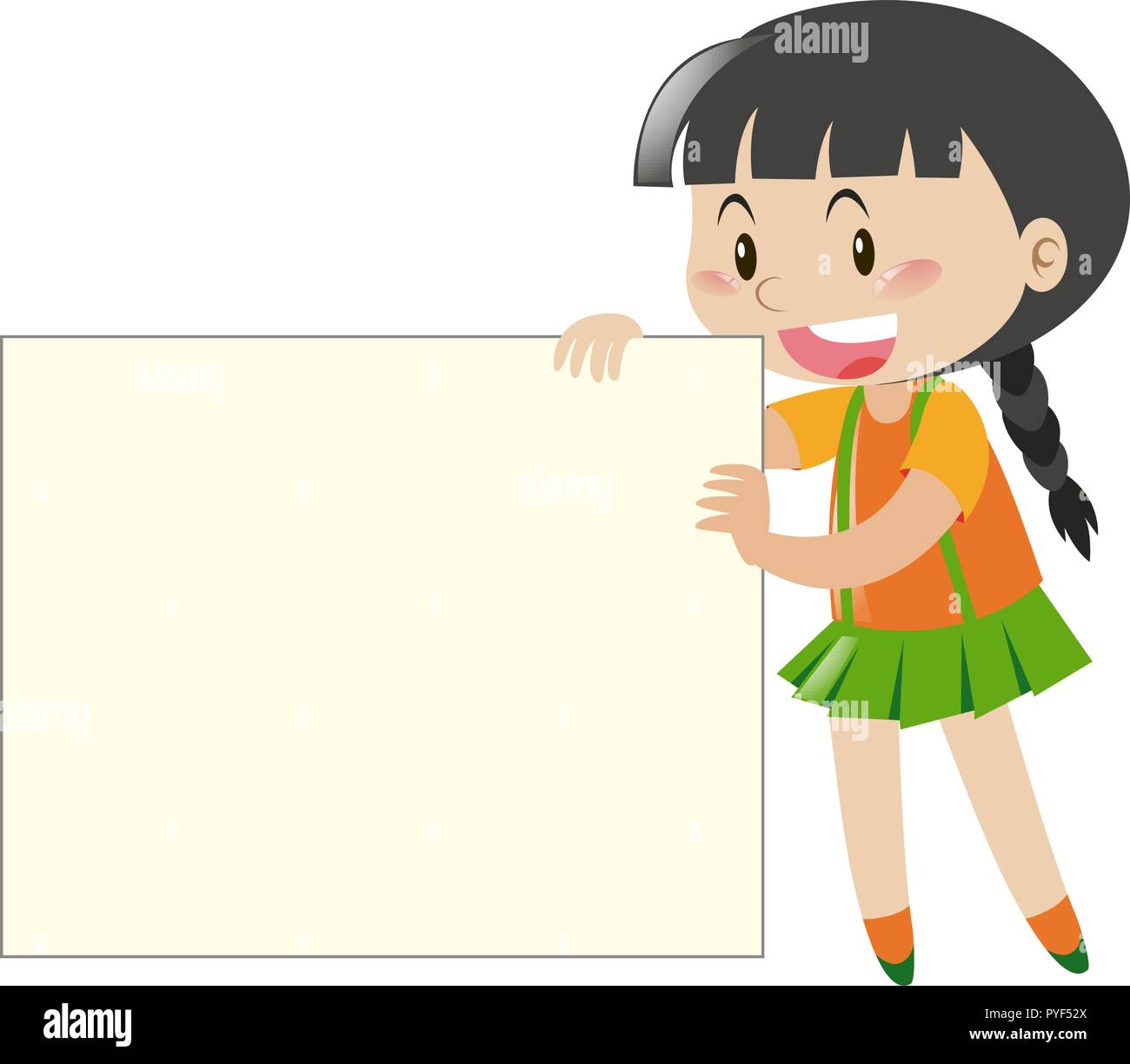 Anime Girl Holding A Blank Sign