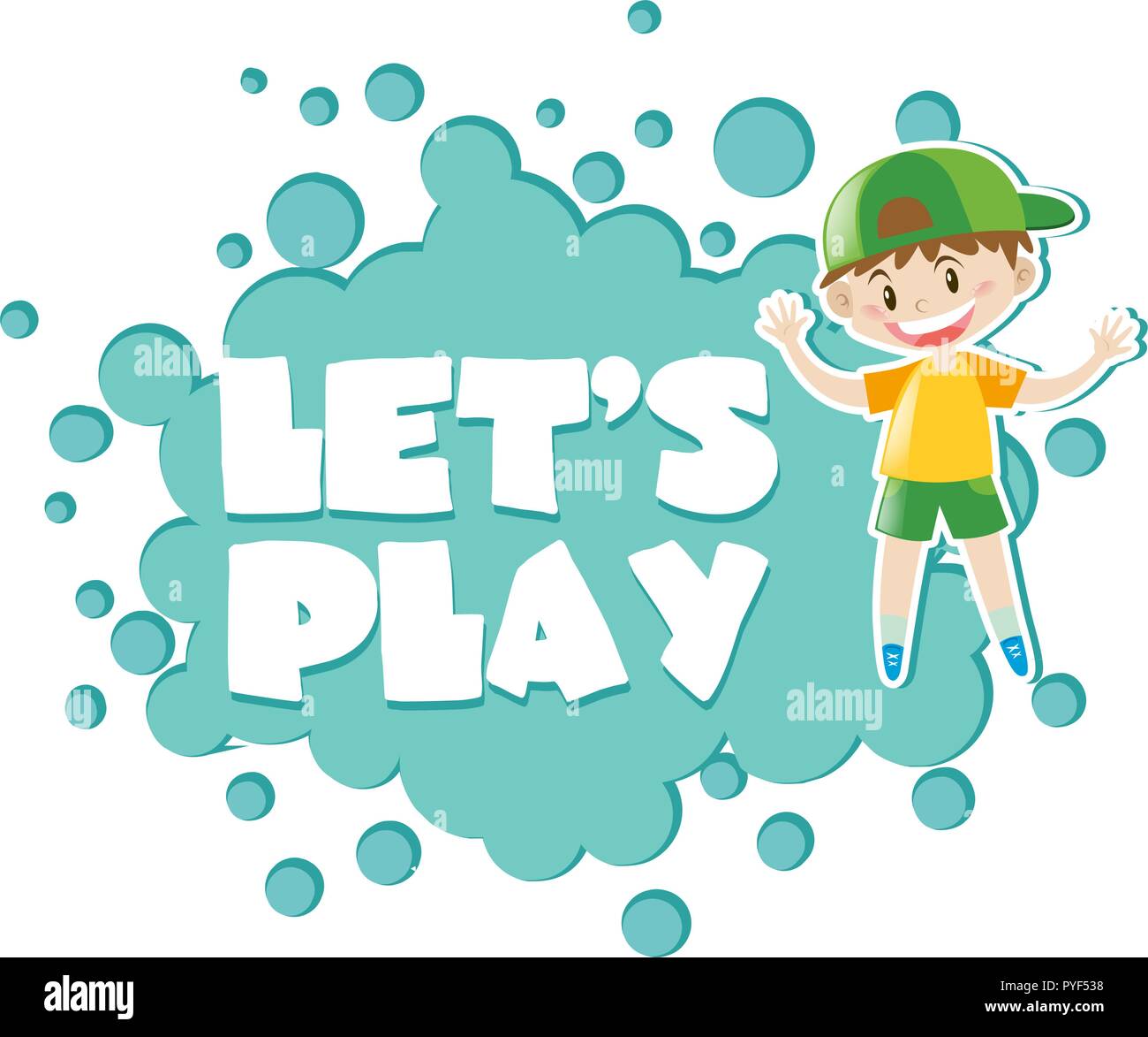 Poster design with happy boy illustration Stock Vector Image & Art - Alamy
