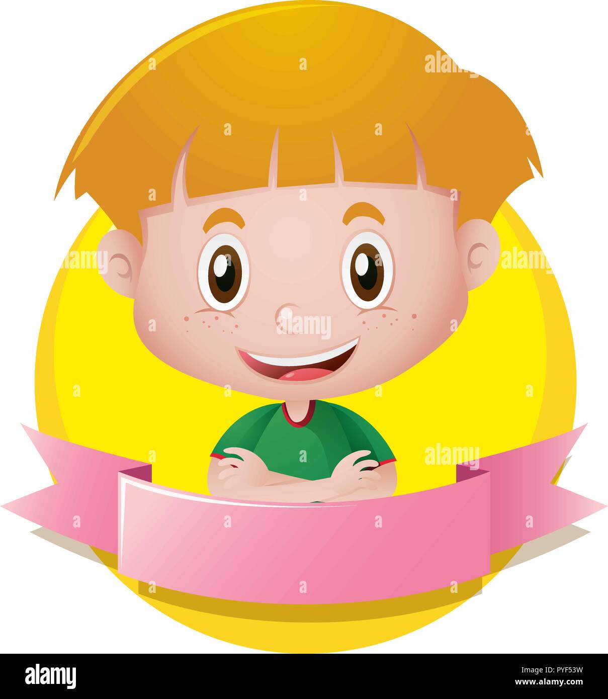 Label design with happy boy illustration Stock Vector Image & Art - Alamy