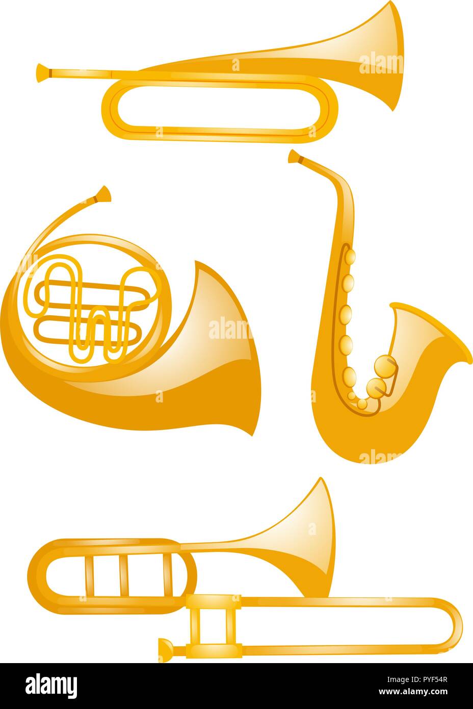 Different types of musical instruments illustration Stock Vector Image ...
