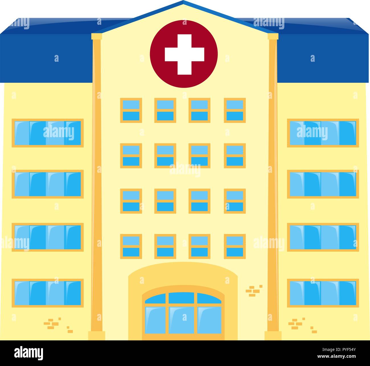 Hospital building on white background illustration Stock Vector Image ...