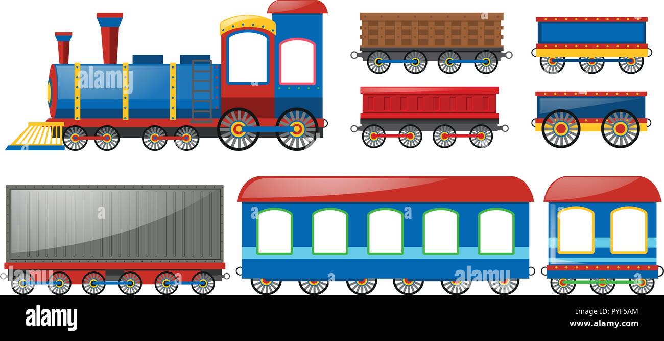 Cargo train carts Stock Vector Images - Alamy