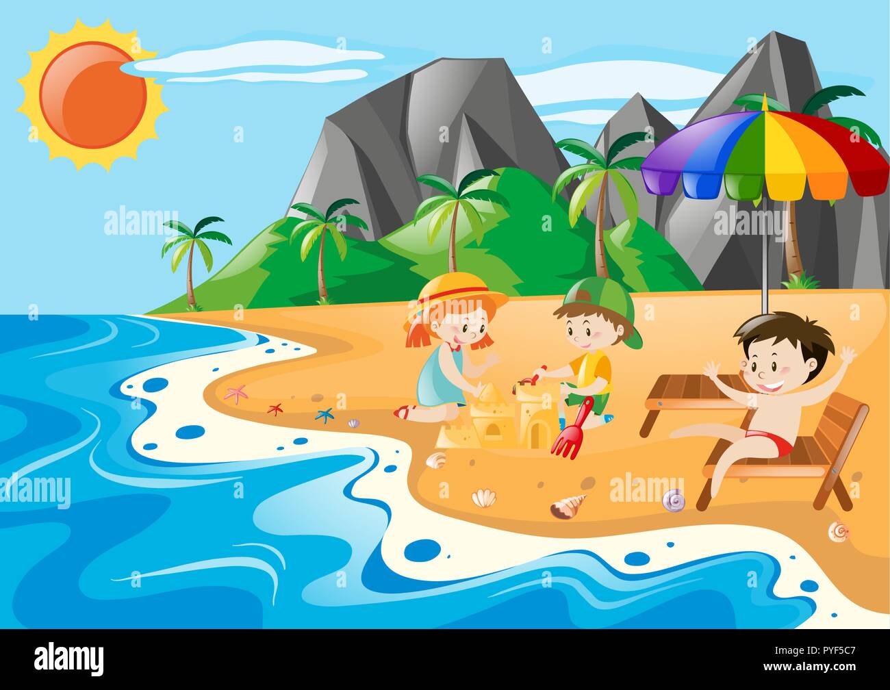 Boy Girl Having Fun On Stock Vector Images - Alamy
