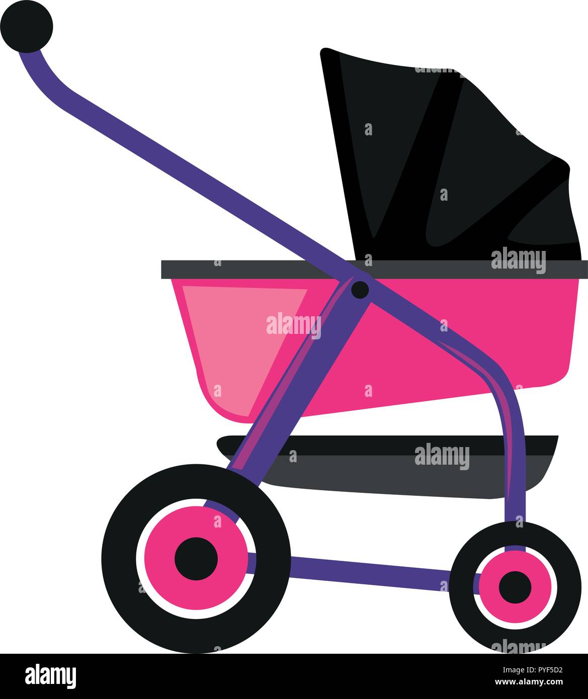 Baby trolley in pink and purple illustration Stock Vector Image & Art ...
