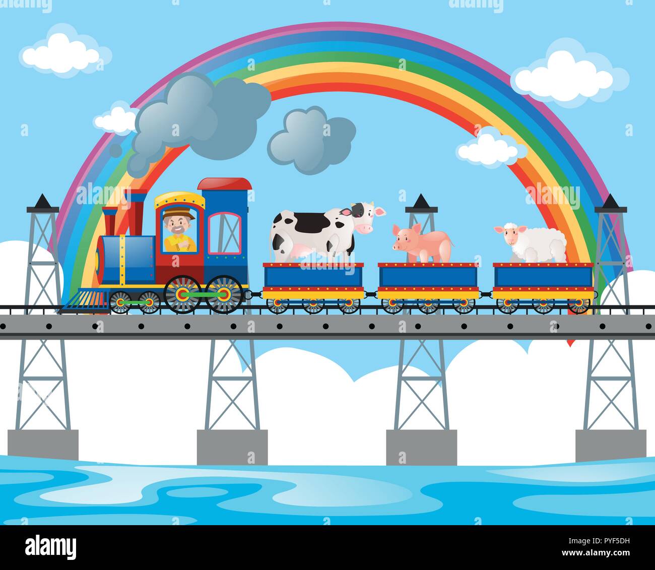 Rainbow bridge bridge Stock Vector Images - Alamy