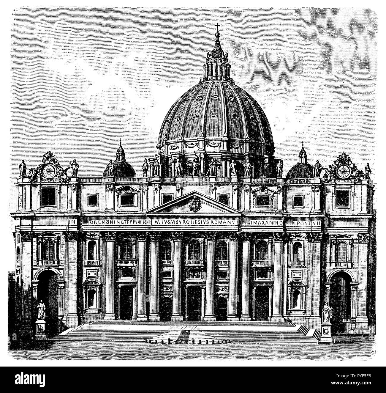 Old st peter basilica drawing hi-res stock photography and images - Alamy