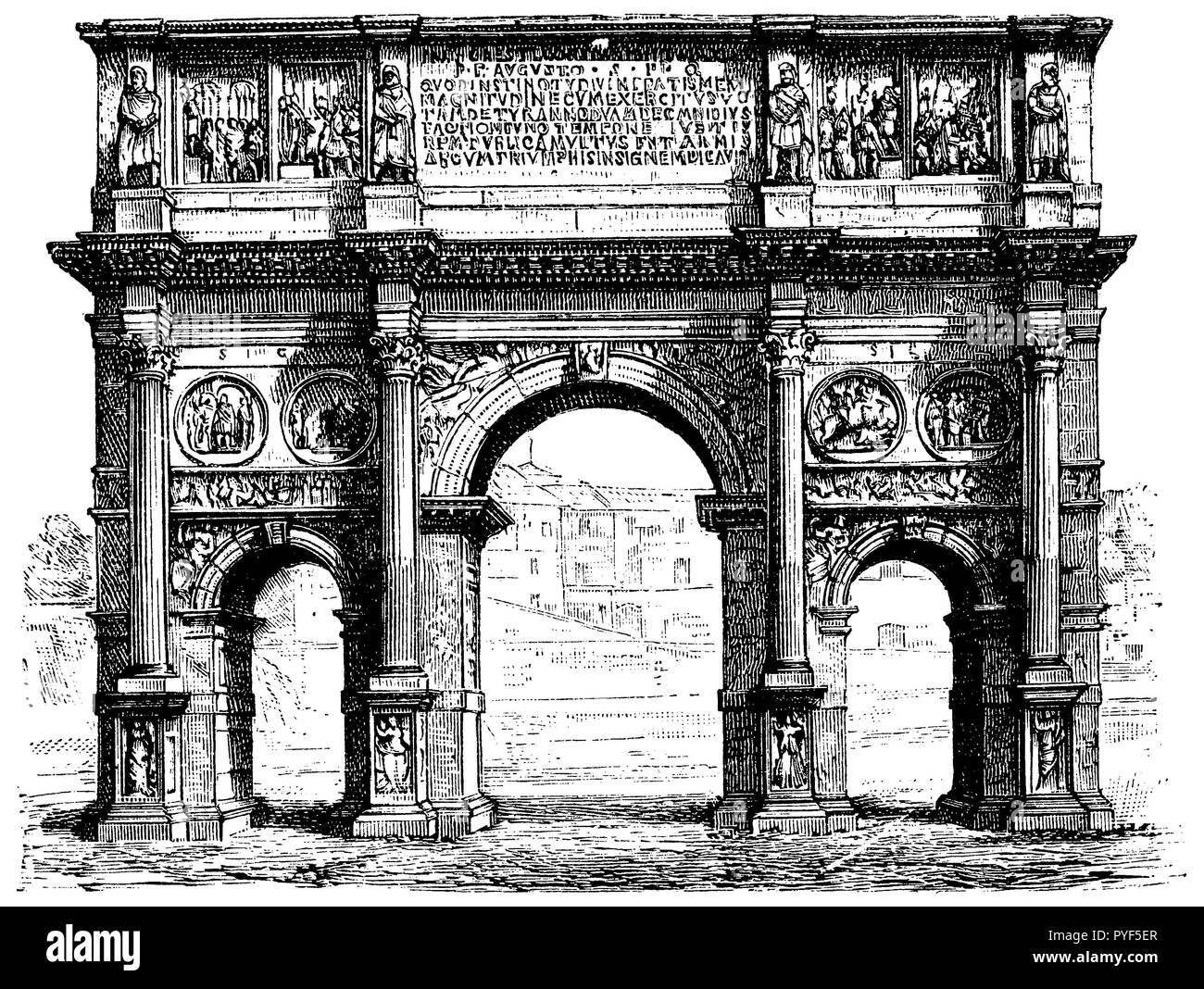 Triumphal arch of Constantine in Rome, 1909 Stock Photo - Alamy