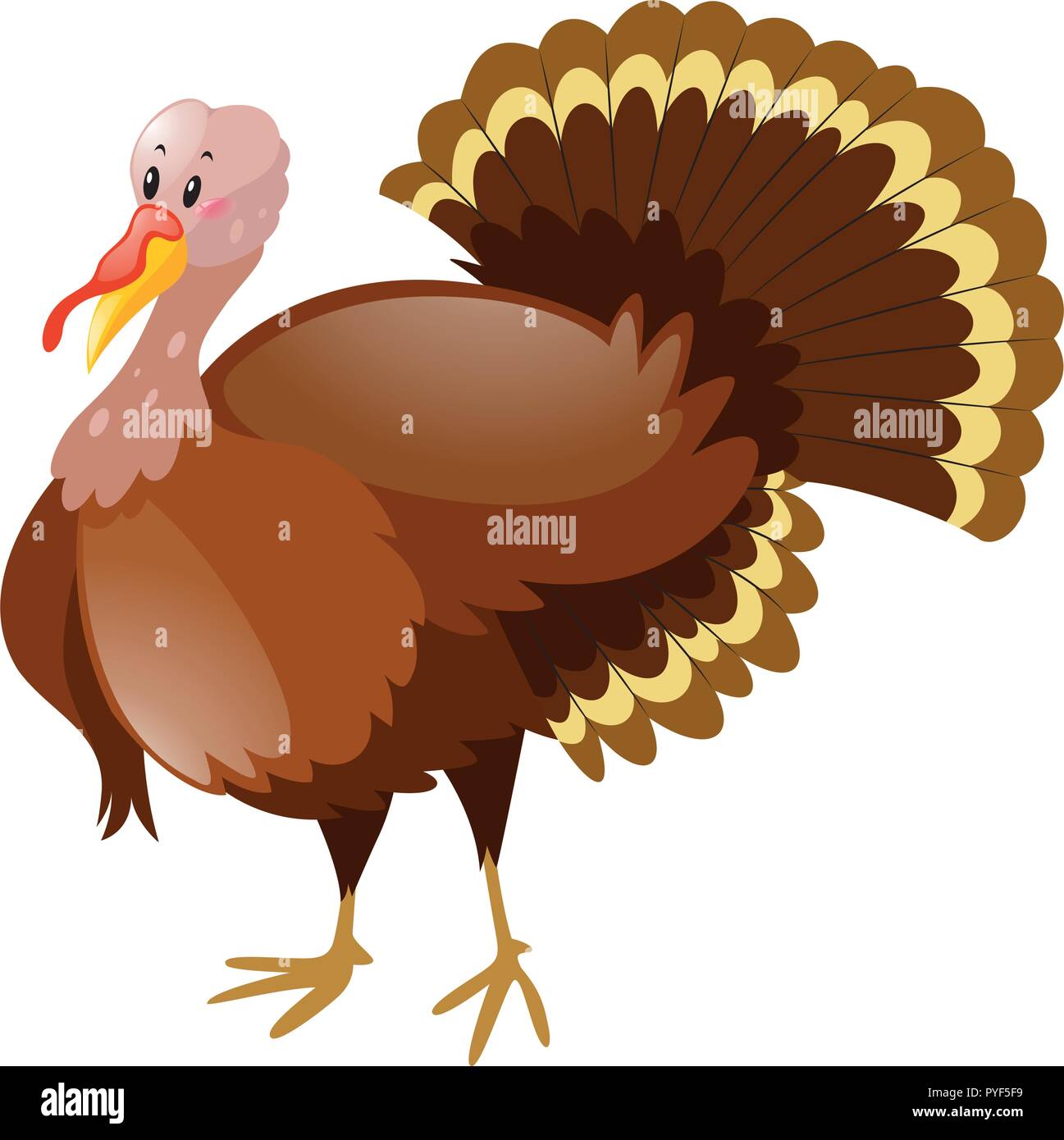 Wild turkey on white background illustration Stock Vector Image & Art ...