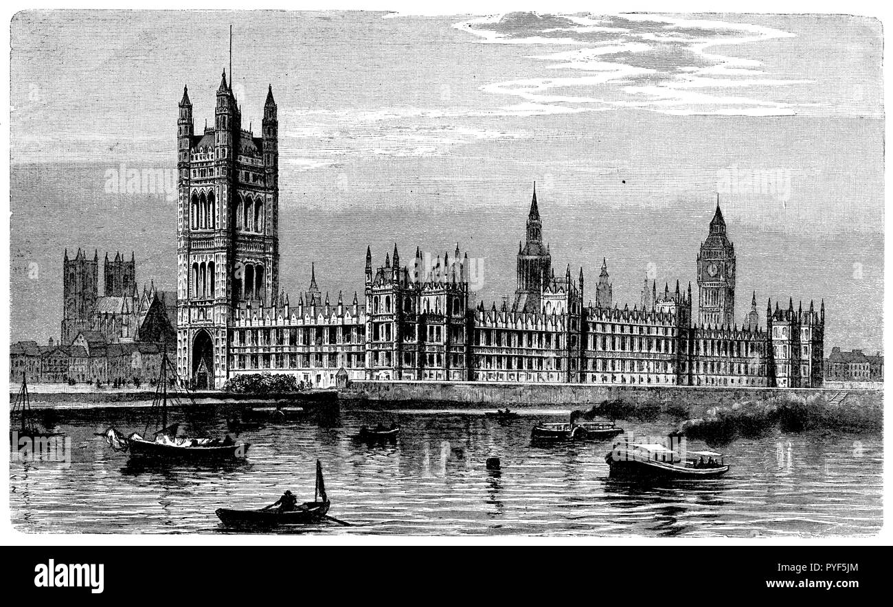 Parliament building in London, 1909 Stock Photo - Alamy