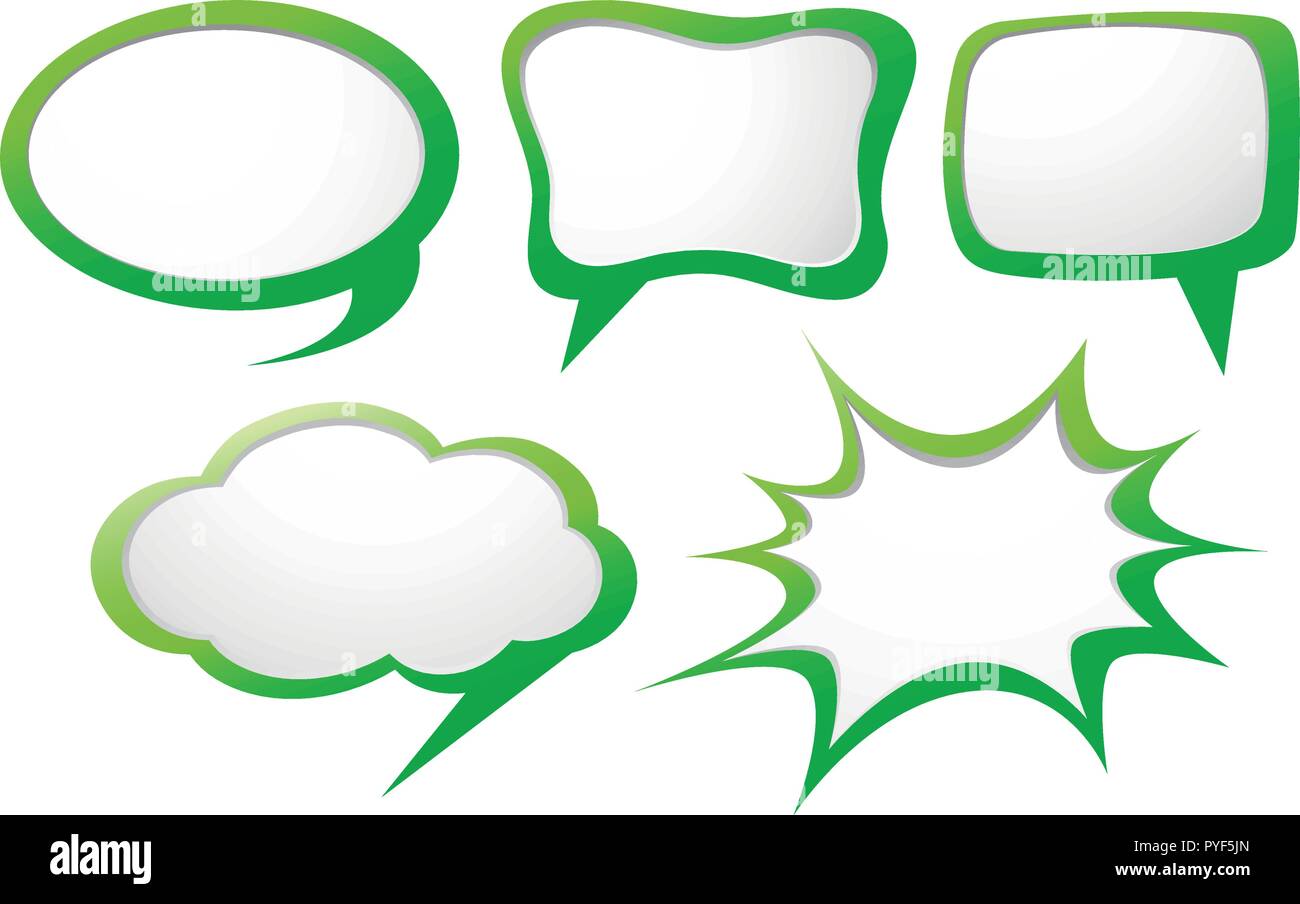 Speech bubble template with green frame illustration Stock Vector Image ...