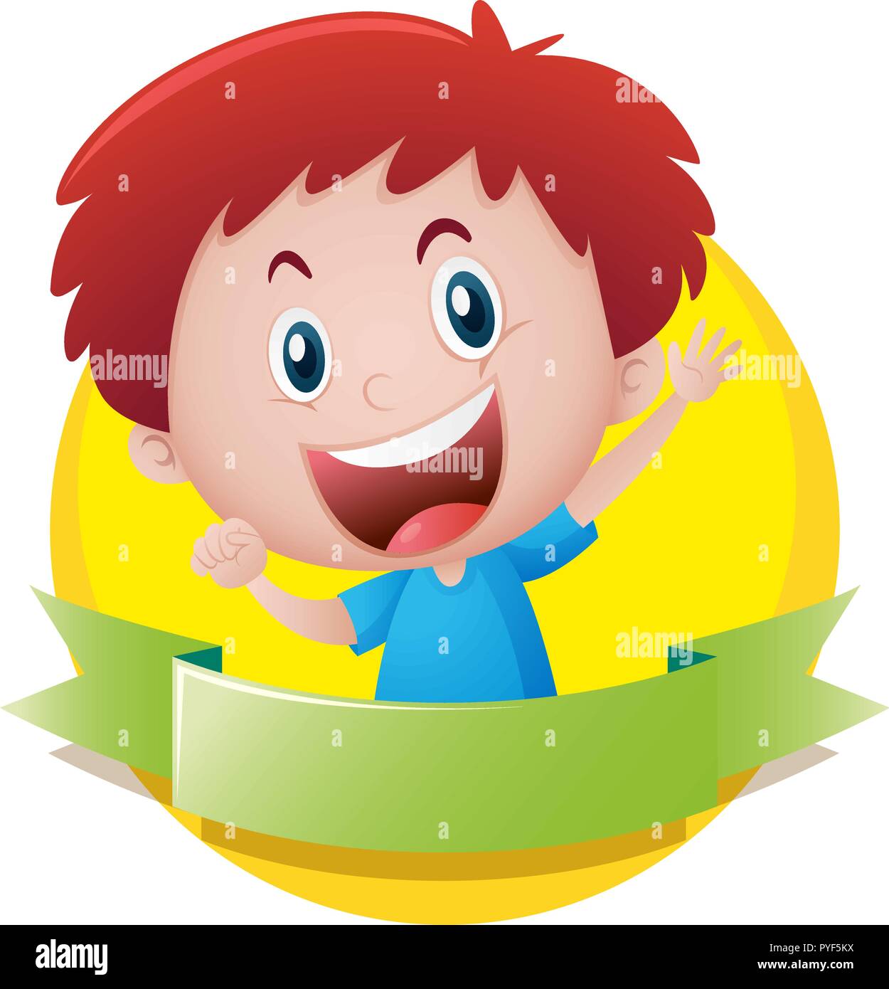Label design with happy boy illustration Stock Vector Image & Art - Alamy
