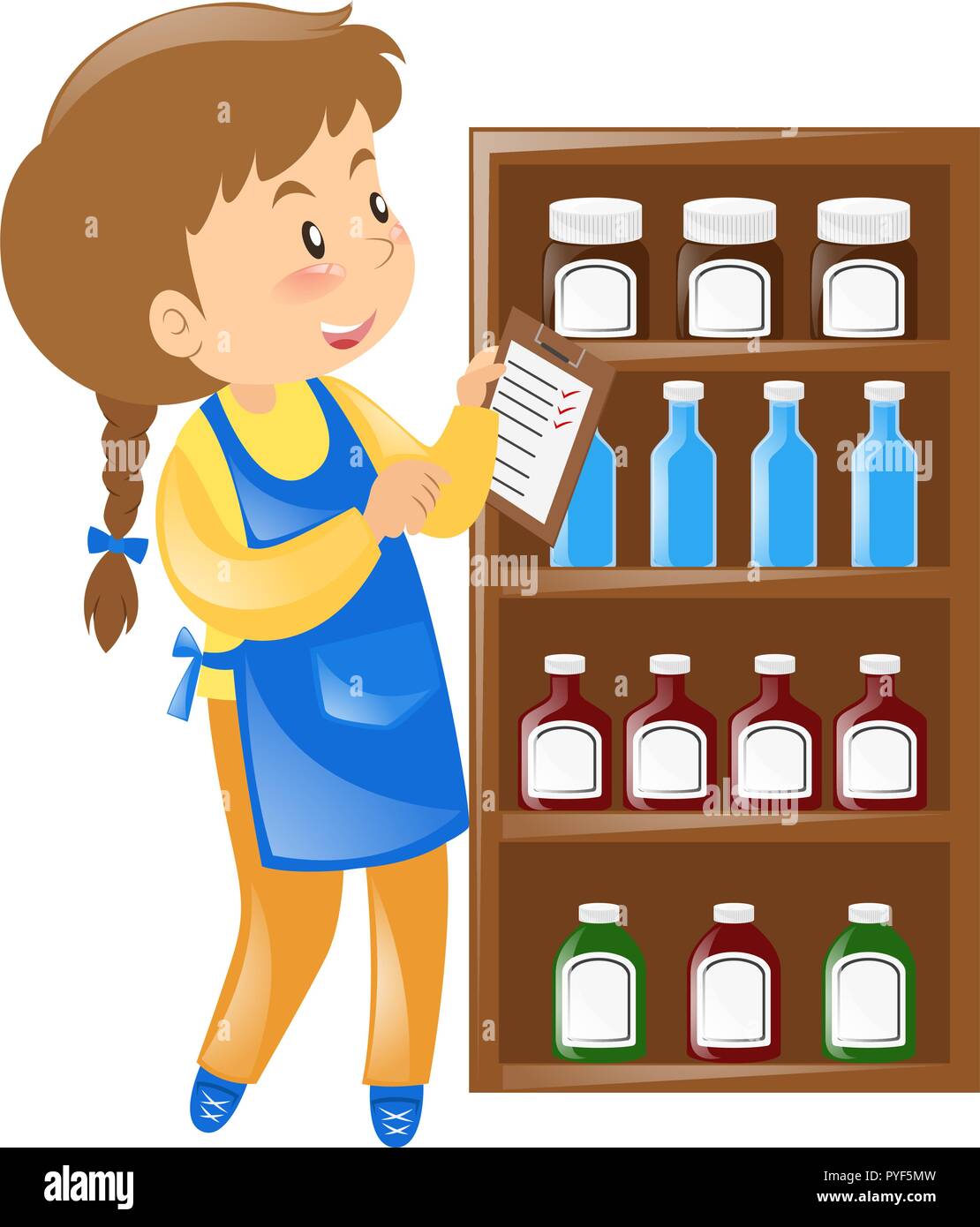 Woman working at the supermarket illustration Stock Vector Image & Art ...