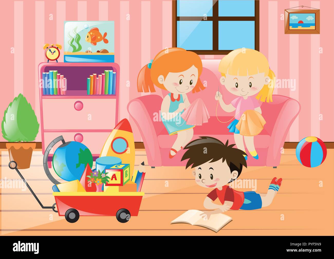 Child having fun drawing Stock Vector Images - Alamy
