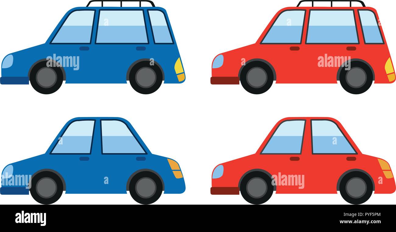 Blue and red cars illustration Stock Vector Image & Art - Alamy