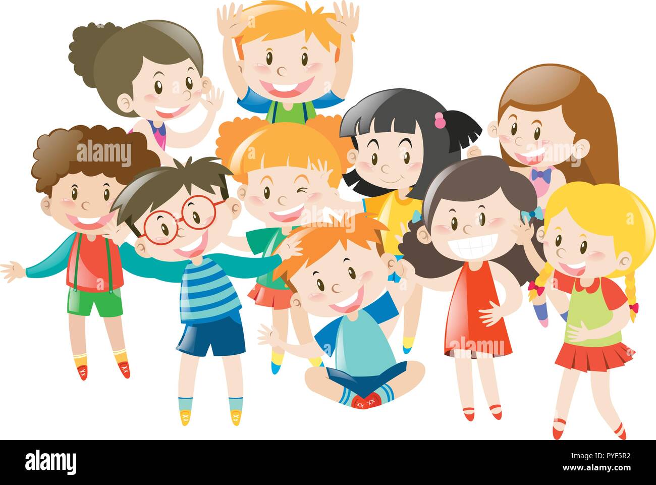 Happy Children Faces Clip Art