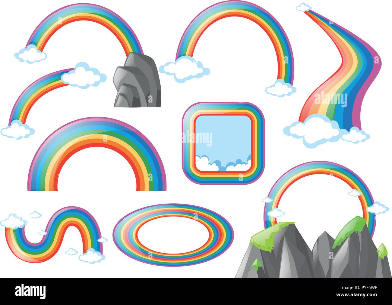 Different shapes of rainbows illustration Stock Vector Image & Art - Alamy