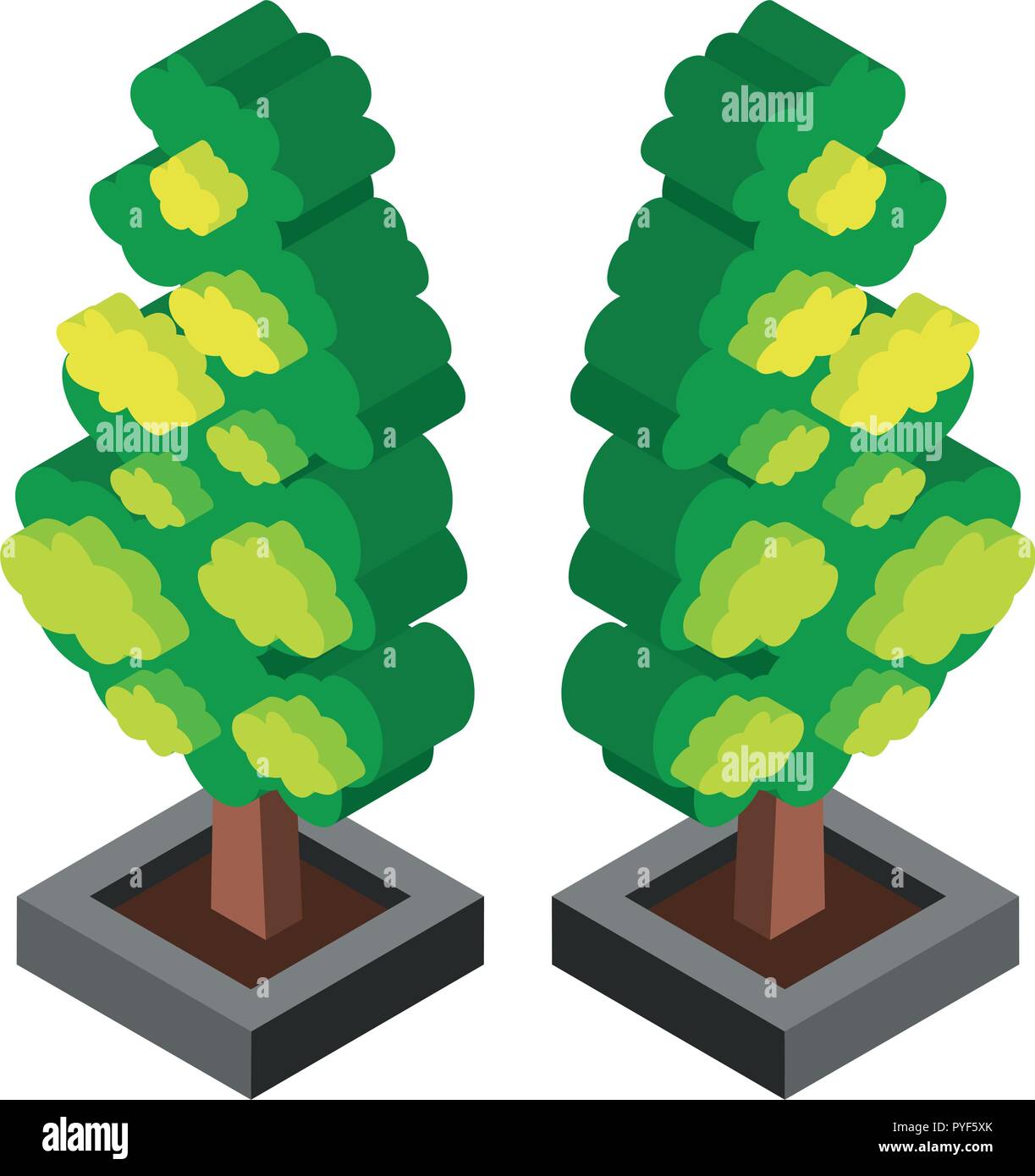 3D design for tree in cement block illustration Stock Vector Image ...