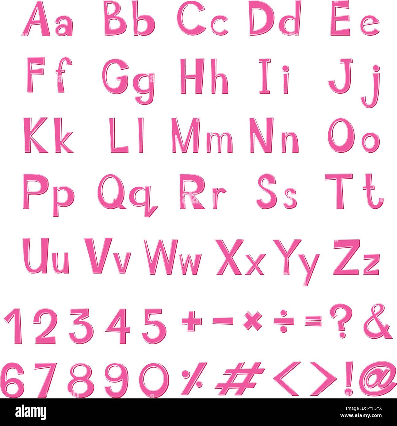 Font design in pink color illustration Stock Vector Image & Art - Alamy