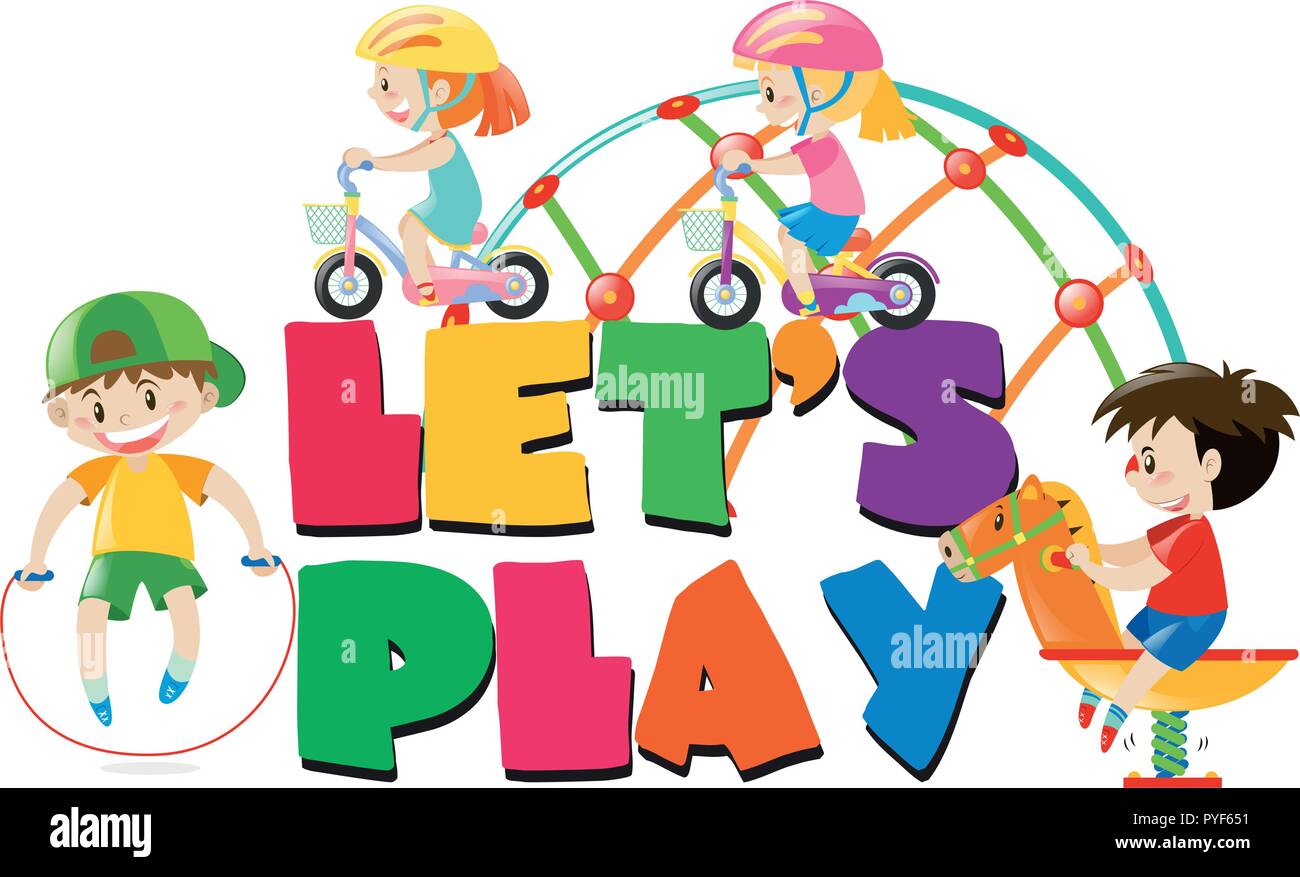 Poster design with kids playing illustration Stock Vector Image & Art ...