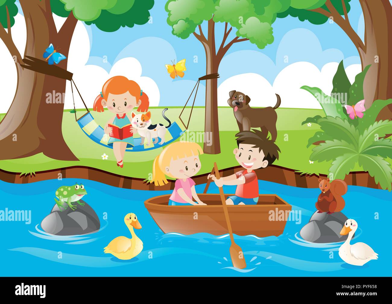 Kids Relaxing Clipart