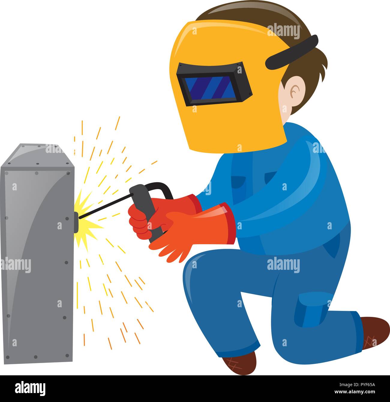 Electrician fixing the metal box illustration Stock Vector Image & Art ...