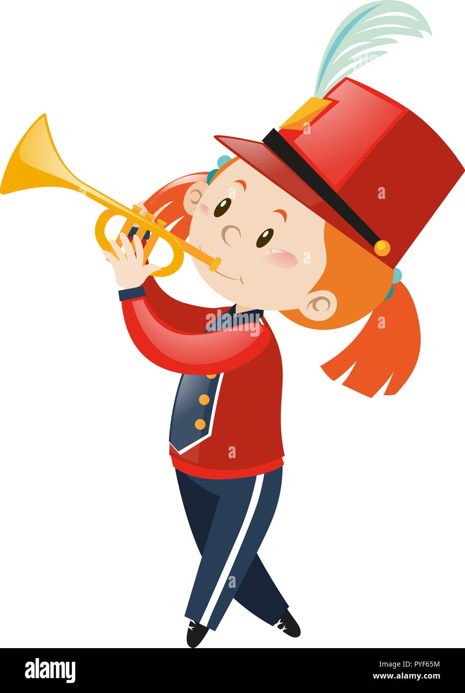 Girl with trumpet Stock Vector Images - Alamy