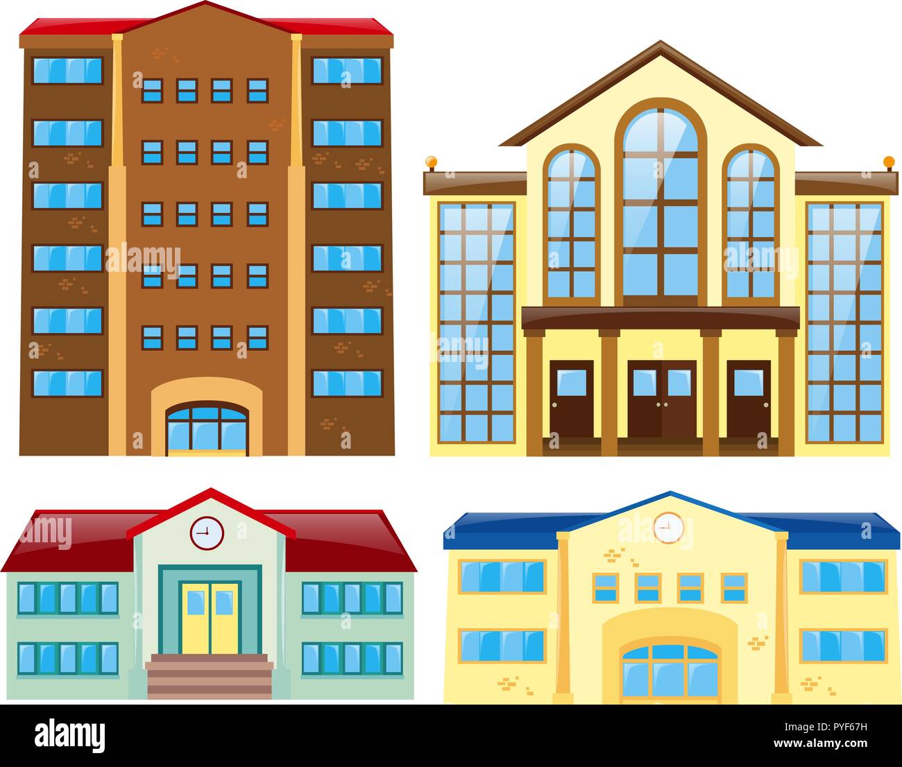 Four different building design illustration Stock Vector Image & Art ...