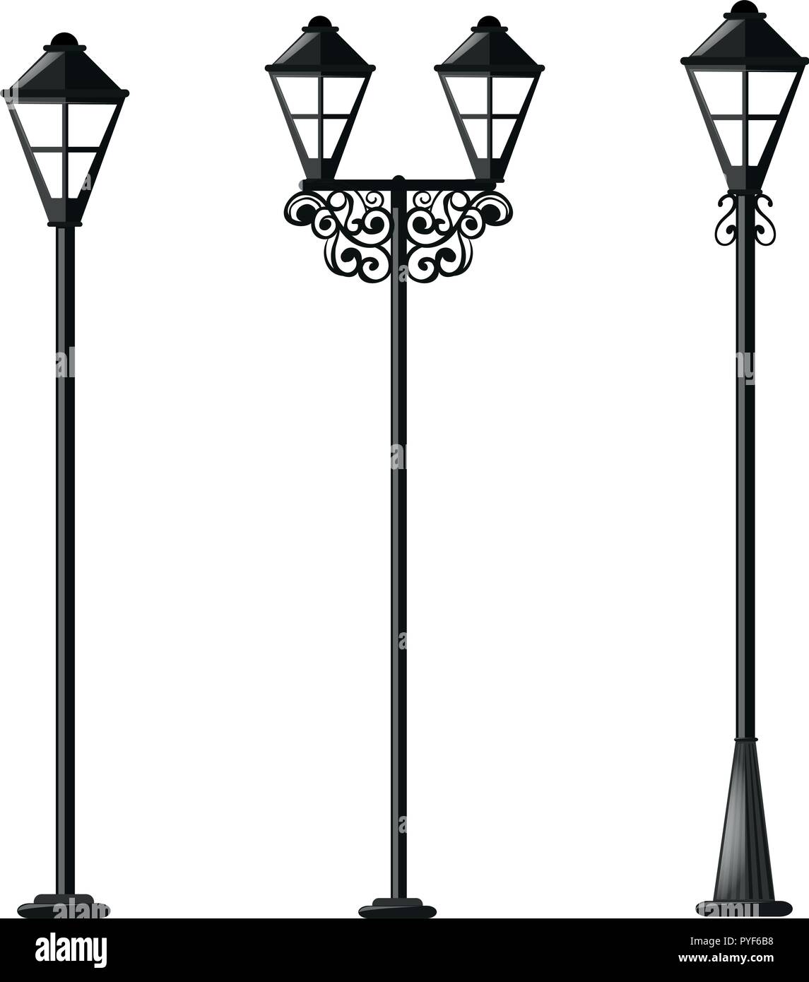 Vintage street lamps Stock Vector Images - Alamy