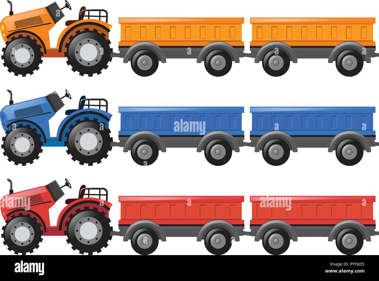 Tractors and wagon carts illustration Stock Vector Image & Art - Alamy
