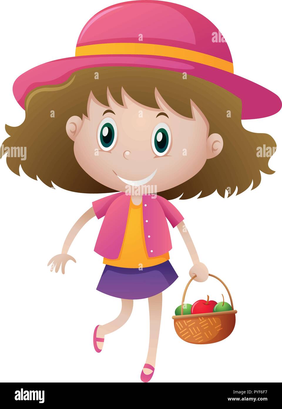 Child holding fruit Stock Vector Images - Alamy