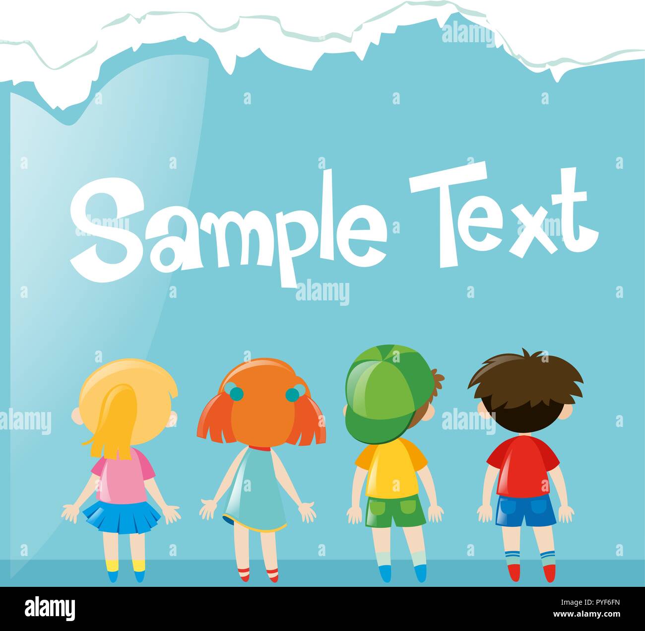 Paper design wtih many children illustration Stock Vector Image & Art ...