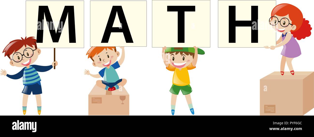 Poster design with kids and math illustration Stock Vector Image & Art ...