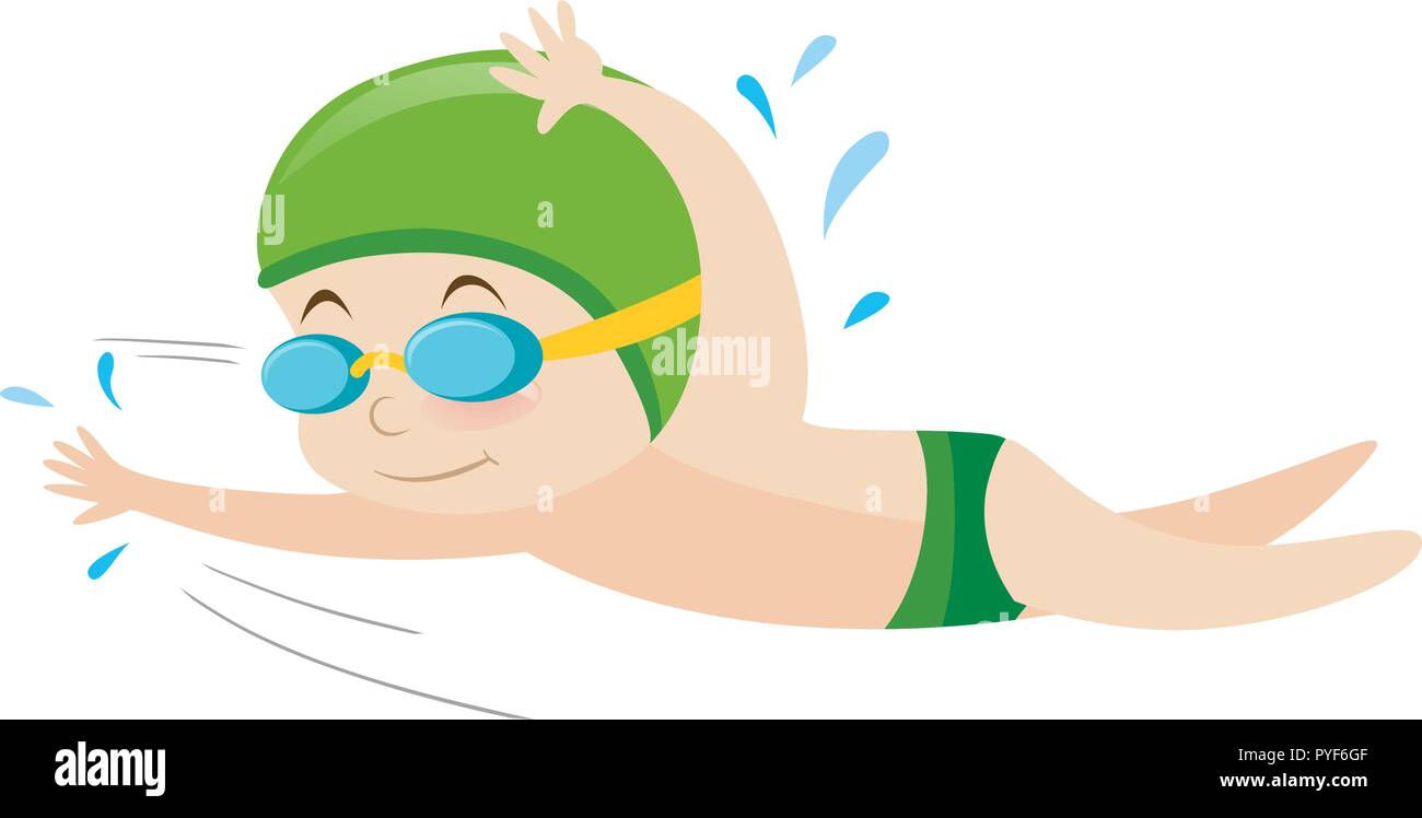 Swimmer Swimming Freestyle Illustration Cut Out Stock Images & Pictures ...