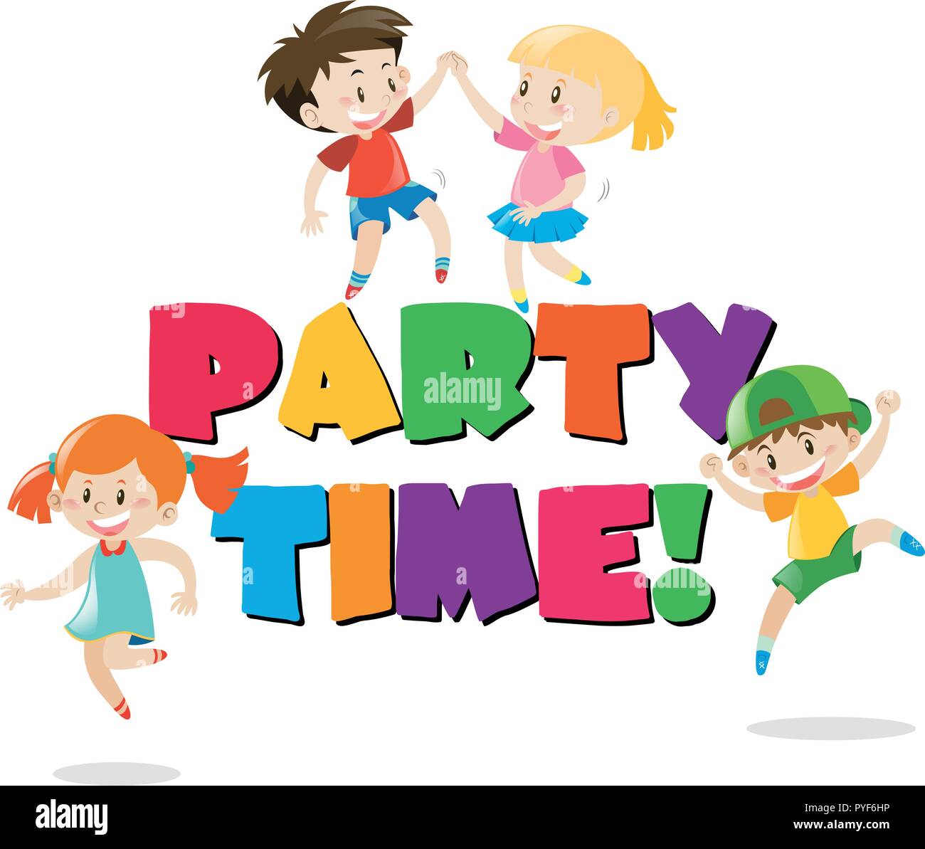 Poster design with kids at party illustration Stock Vector Image & Art ...