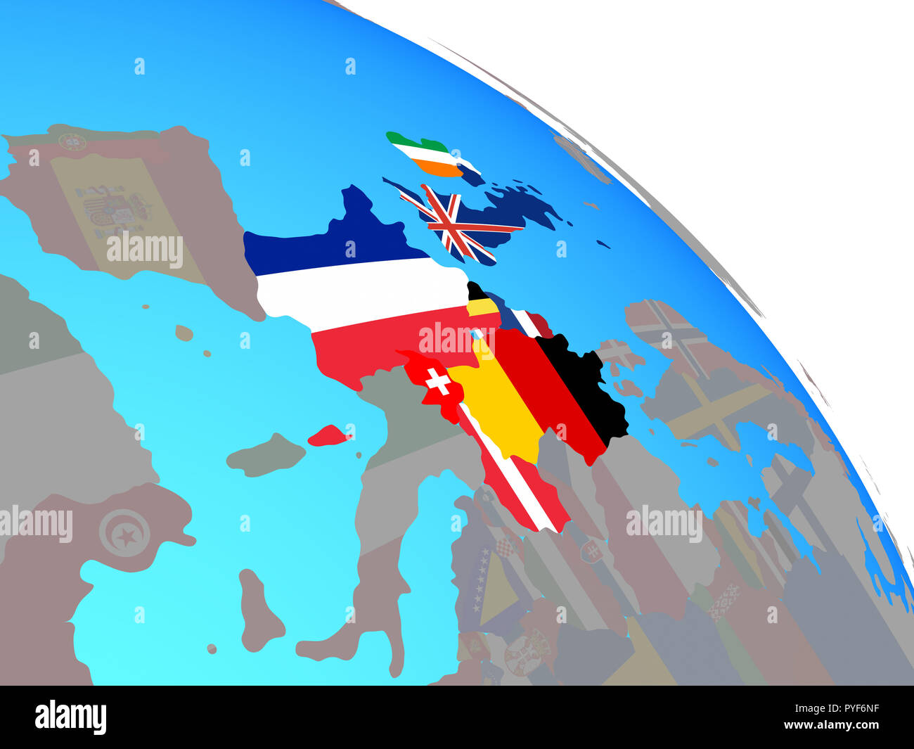 Map western europe flags european hi-res stock photography and images ...