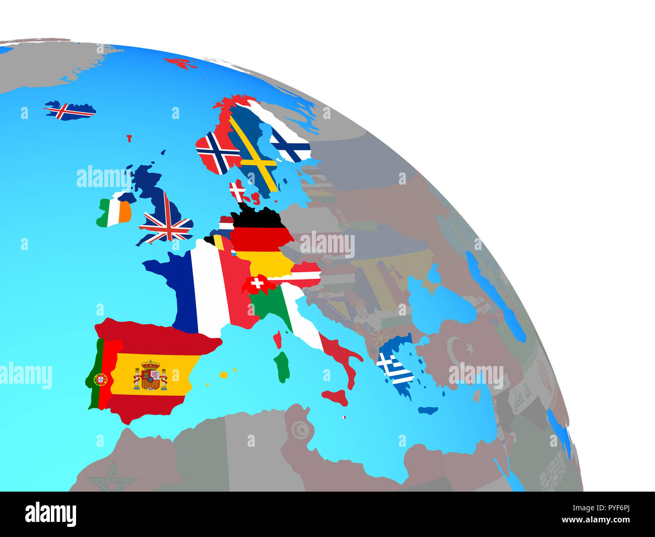 Map western europe flags european hi-res stock photography and images ...
