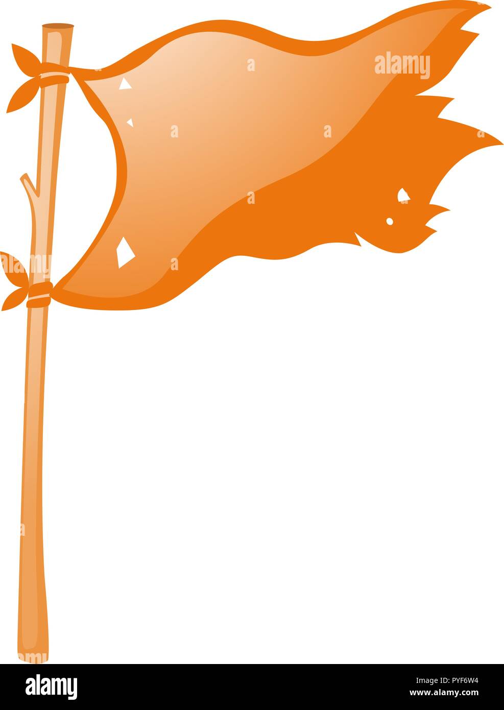 Orange flag on wooden stick illustration Stock Vector Image & Art - Alamy