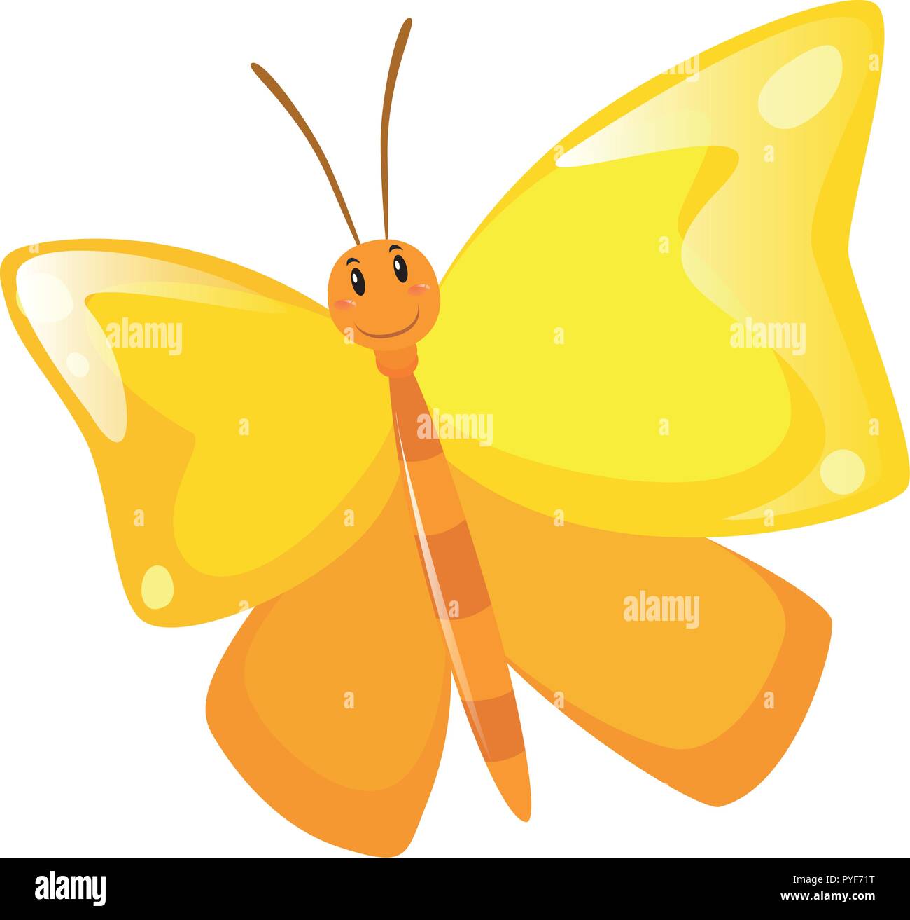 Butterfly with yellow wings illustration Stock Vector Image & Art - Alamy