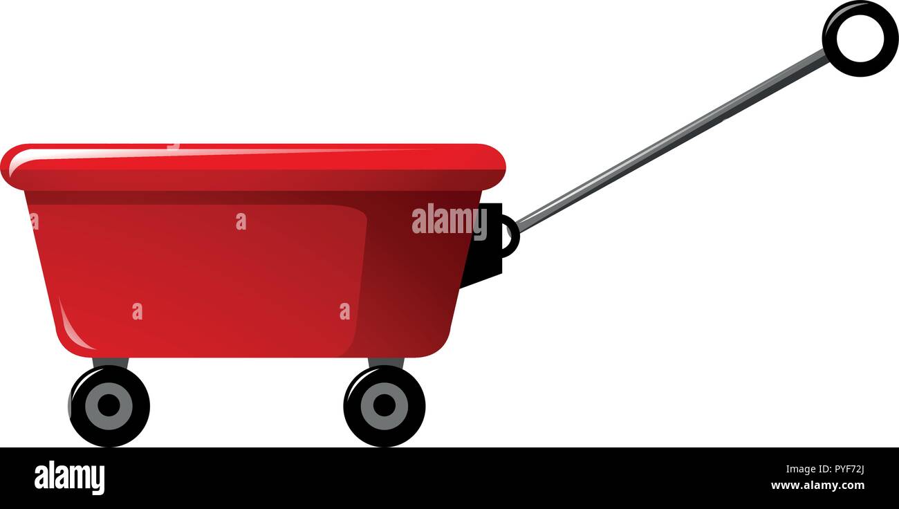 Red wagon with handle illustration Stock Vector Image & Art - Alamy