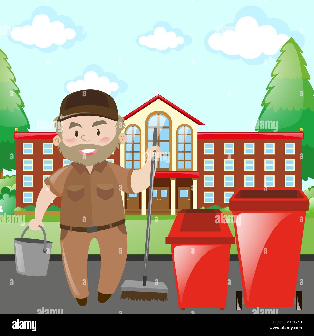 School janitor hi-res stock photography and images - Alamy