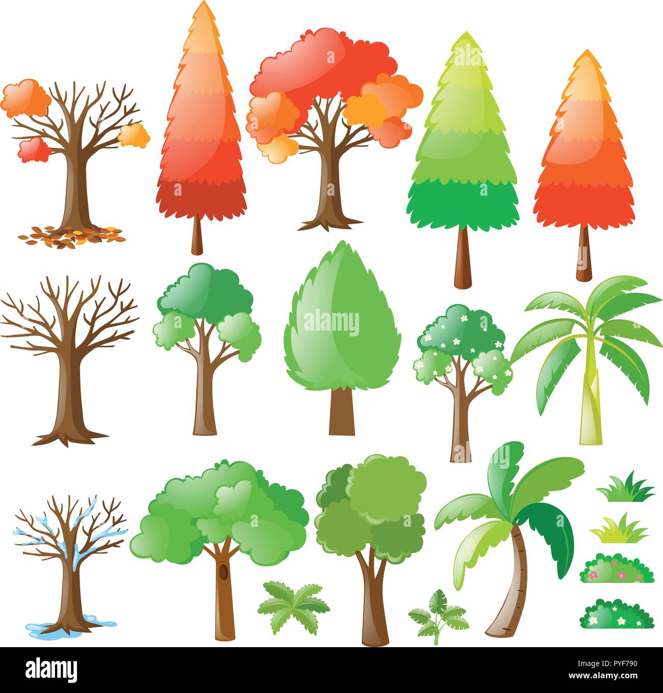 Trees in winter image Stock Vector Images - Alamy