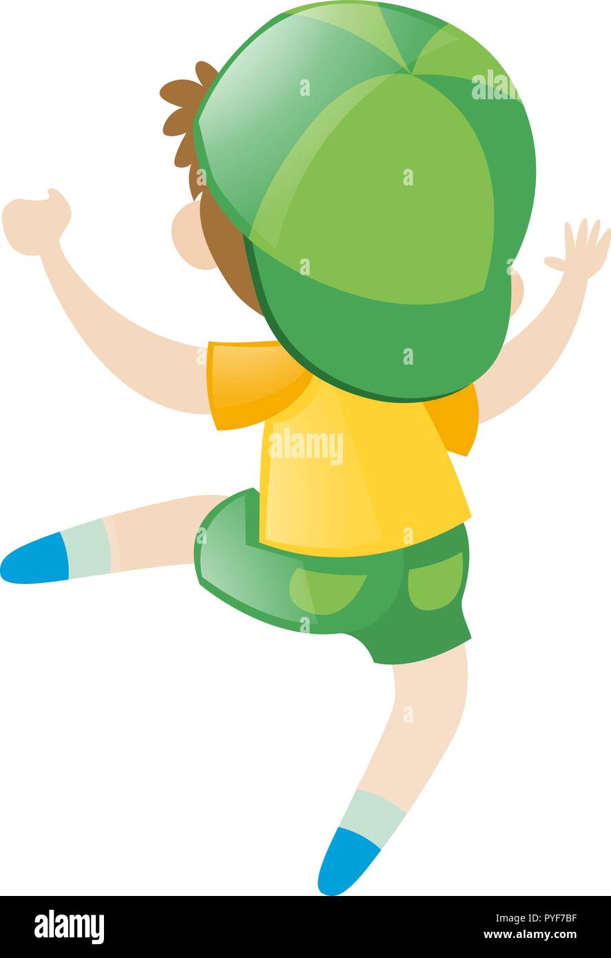 Back of boy dancing illustration Stock Vector Image & Art - Alamy