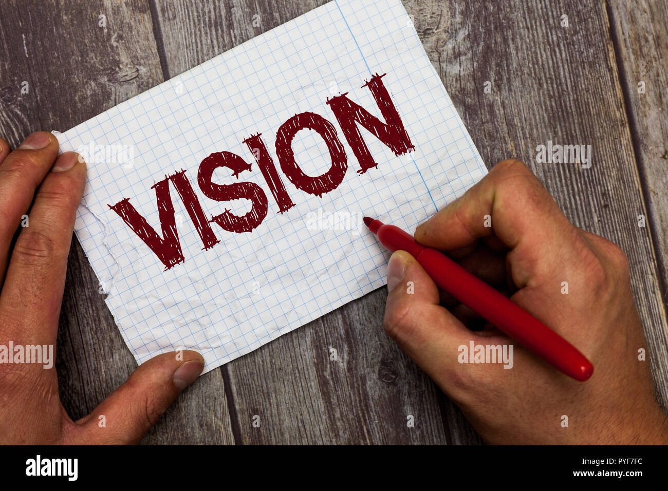 Handwriting text Vision. Concept meaning Being able to see Objective ...
