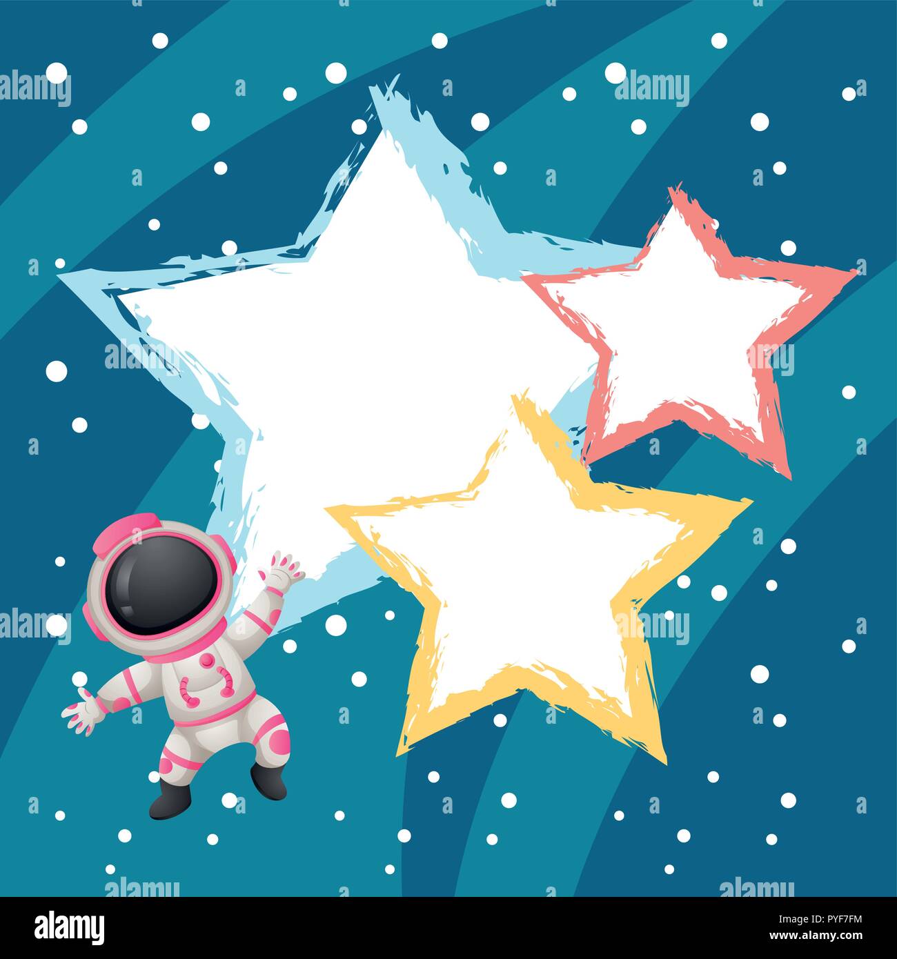 Border template with spaceman in space illustration Stock Vector Image ...