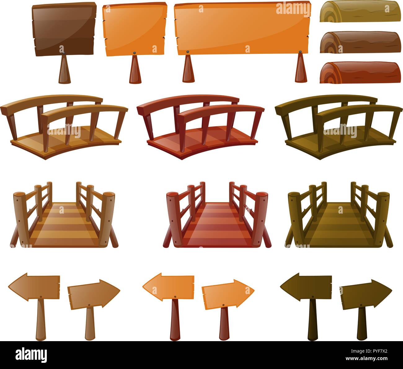 Different design of bridges and signs illustration Stock Vector Image ...