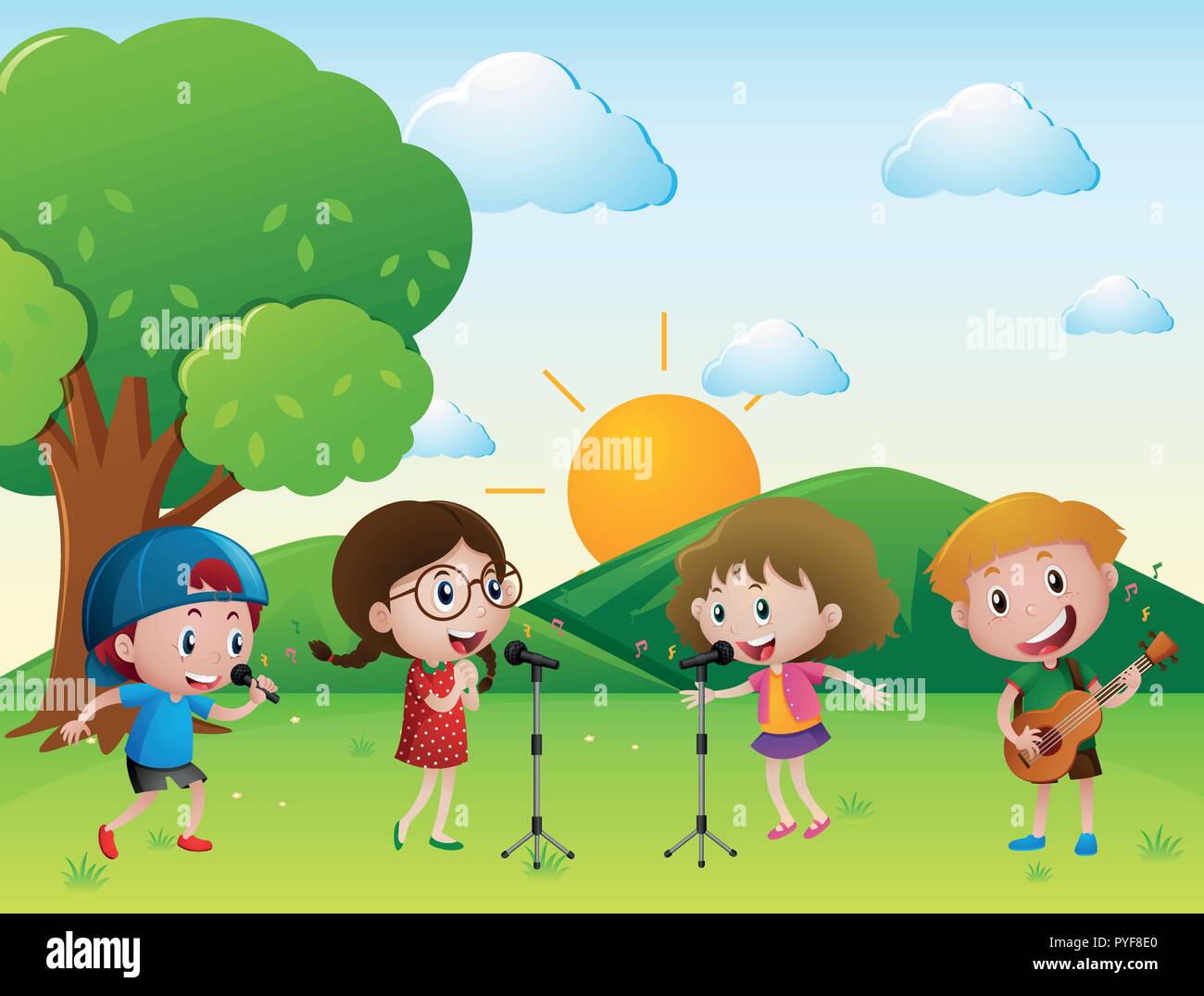 Band playing outside Stock Vector Images - Alamy