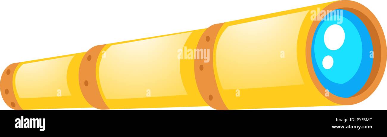 Yellow telescope on white background illustration Stock Vector Image ...